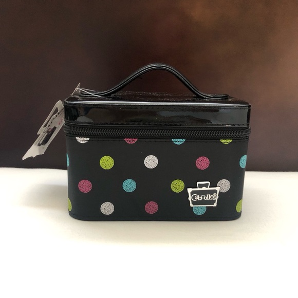 Caboodles | Bags | Caboodles Black Case With Colorful Polka Dots | Poshmark